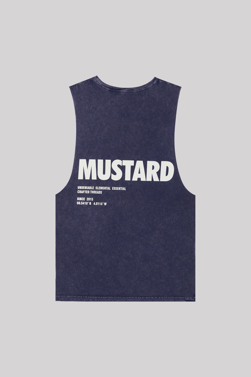 Pillars Singlet, Washed Navy/White – Mustard Clothing