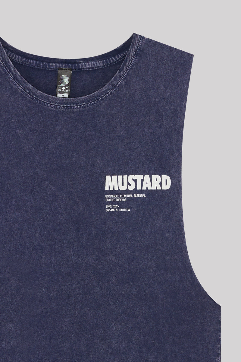 Pillars Singlet, Washed Navy/White – Mustard Clothing