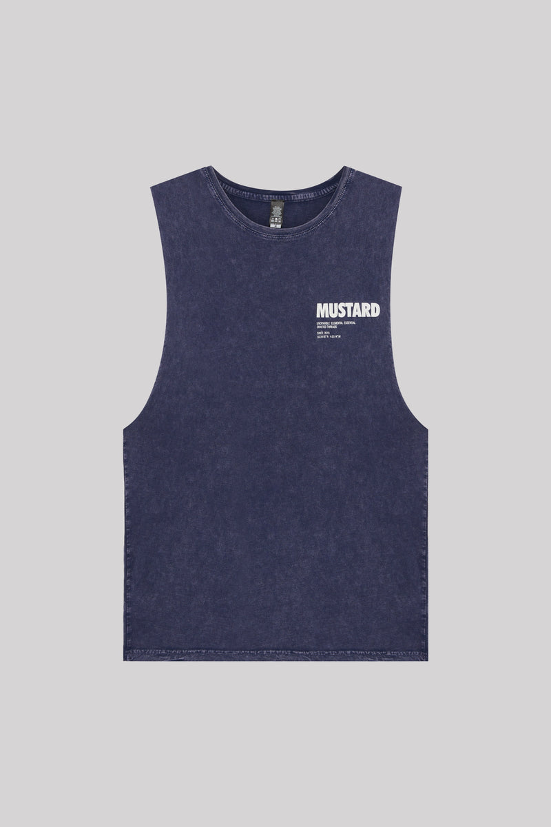 Pillars Singlet, Washed Navy/White – Mustard Clothing